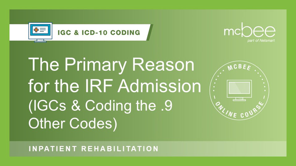 Inpatient Rehab Training — Mcbee Post Acute Academy