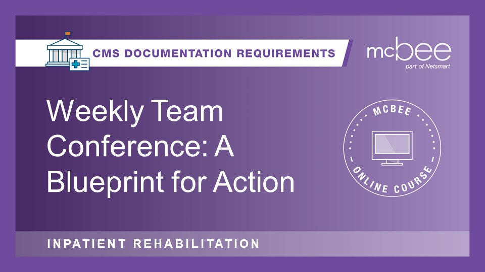Weekly Team Conference: A Blueprint for Action | McBee — McBee Post ...