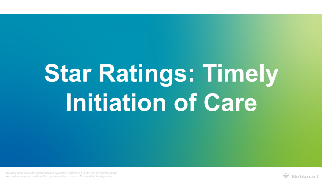 Star Rating: Timely Initiation of Care — McBee Post-Acute Academy